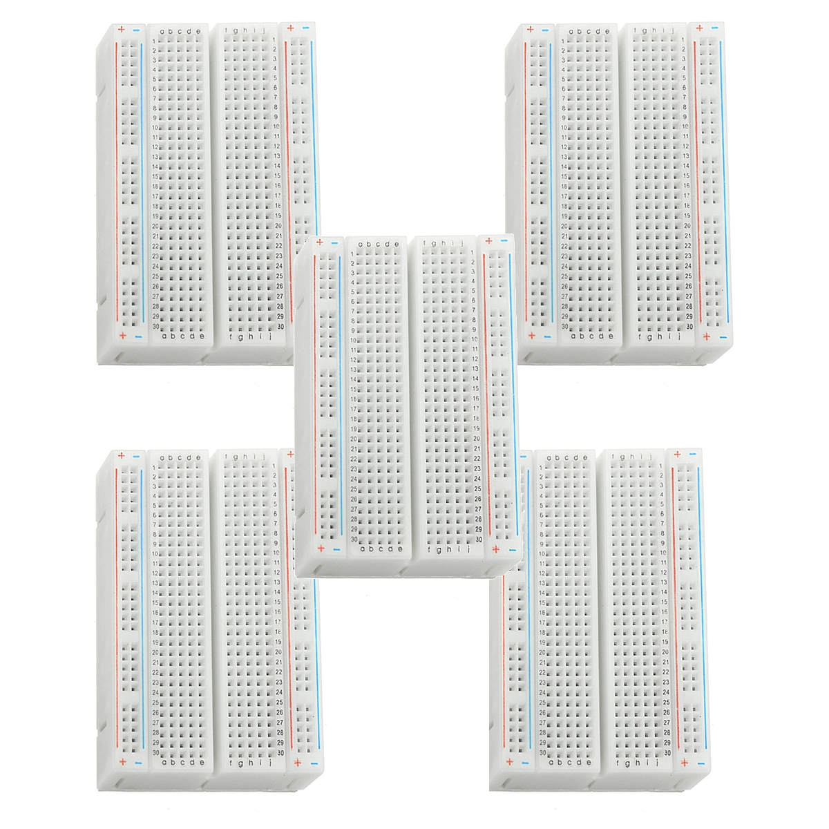 5x Protoboard Breadboard 400 Pontos Furos Pinos - Robomix - Conectando você ao que há de melhor