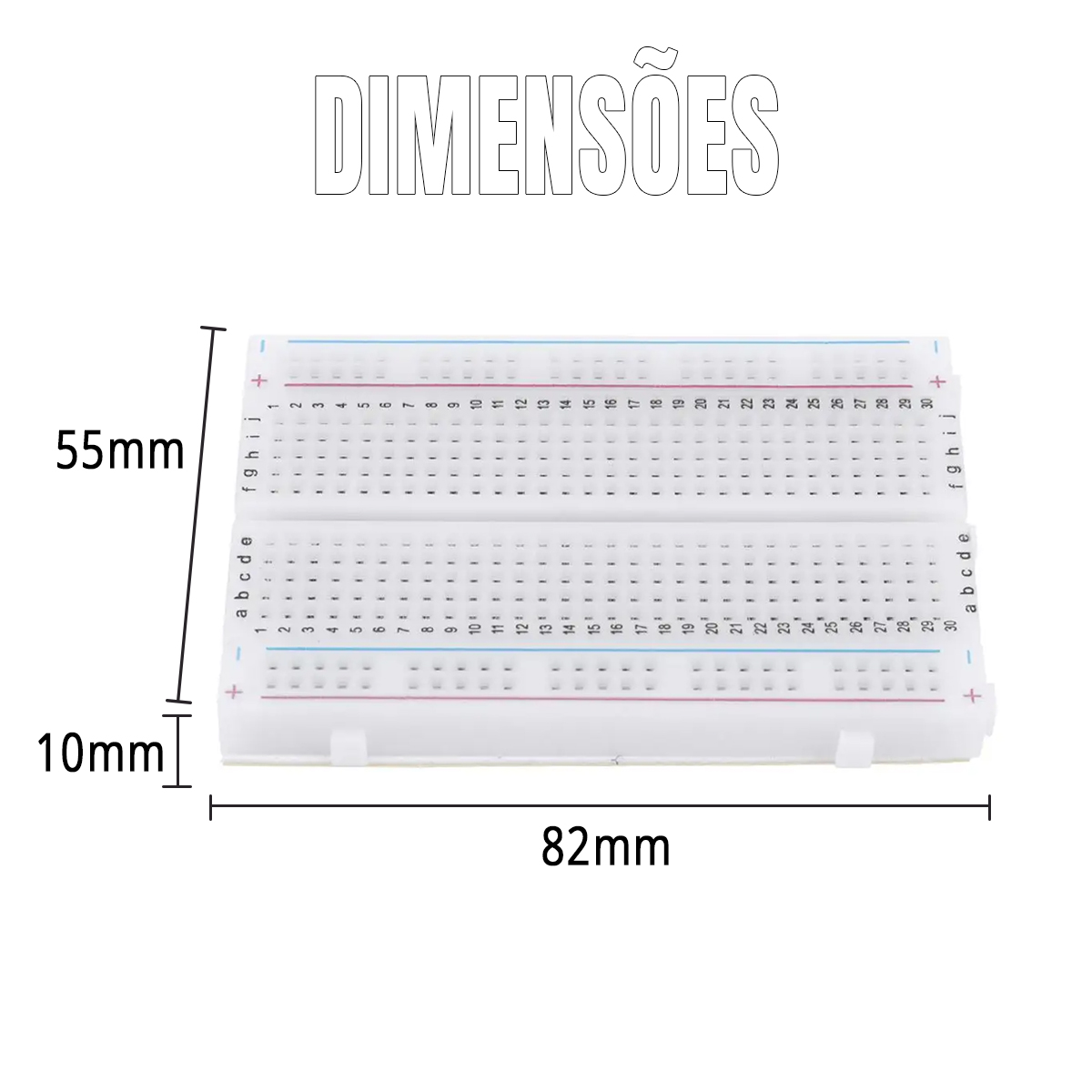 5x Protoboard Breadboard 400 Pontos Furos Pinos - Robomix - Conectando você ao que há de melhor