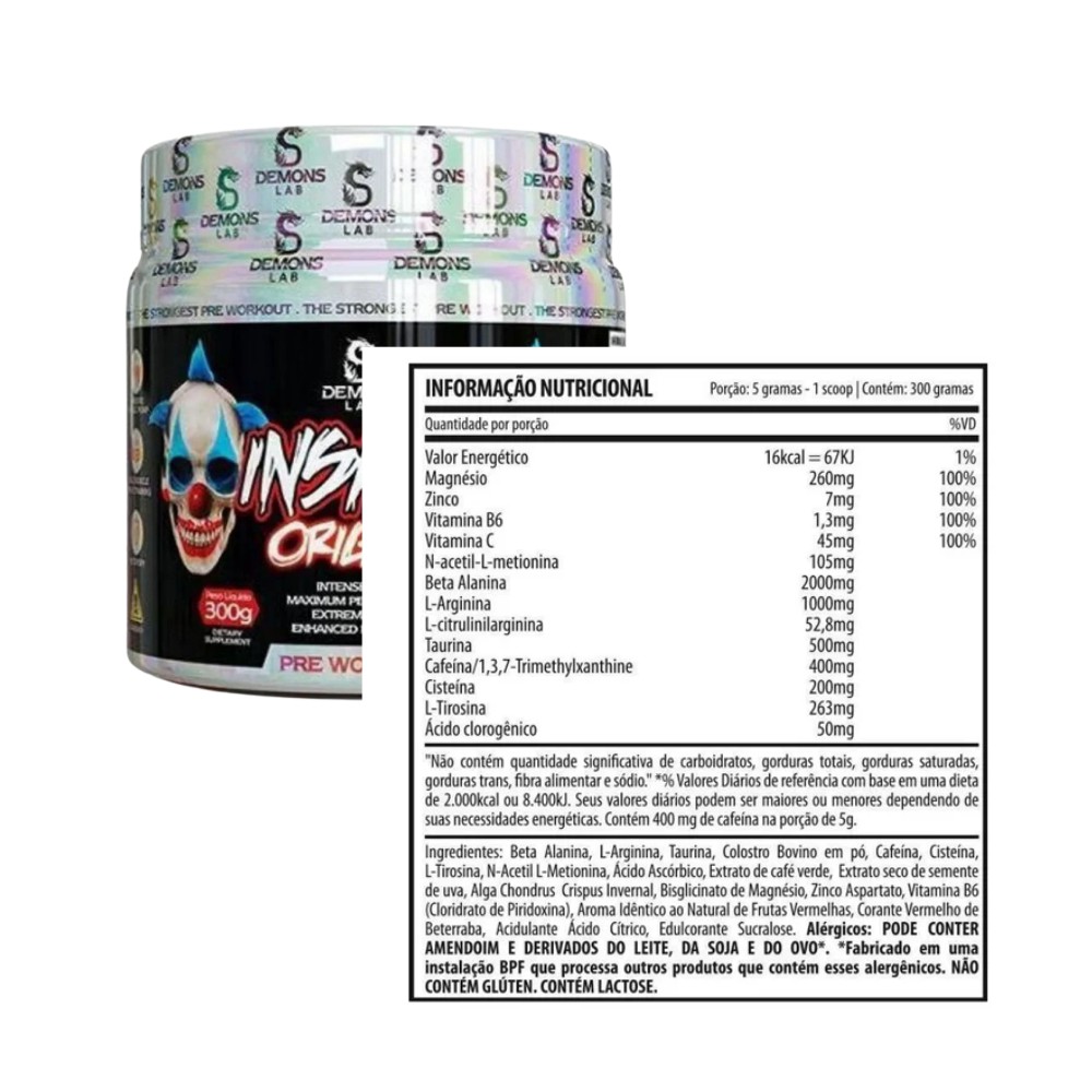 DEMONS LAB - INSANE ORIGINAL - 300G - Curitiba Nutrition - Suplementos