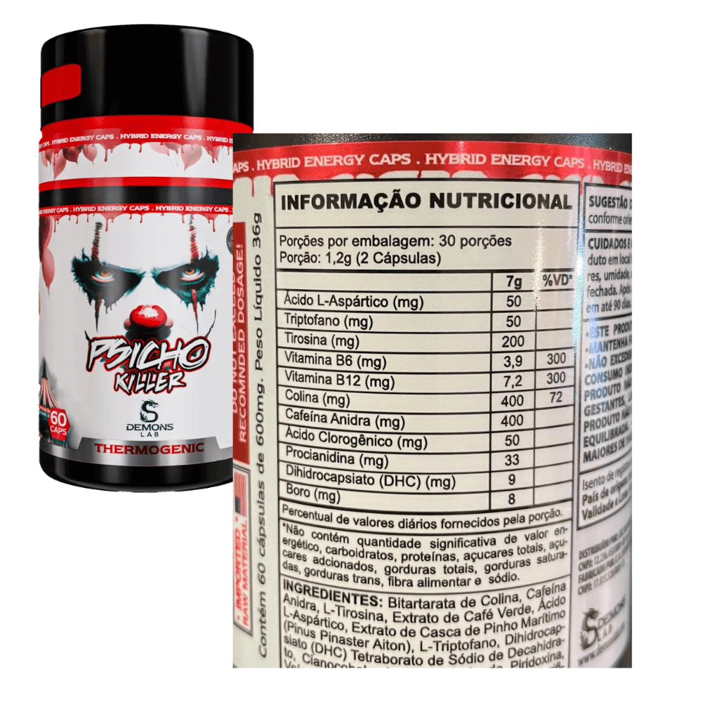 PSYCHO KILLER TERMOGENICO DEMONS - 60 CAPS - Curitiba Nutrition ...