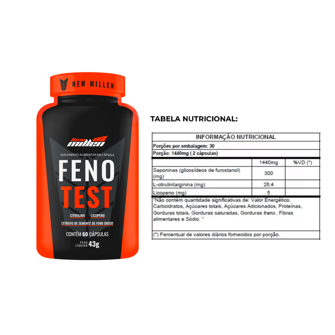 FENO TEST NEW MILLEN - 60 CAPS - Curitiba Nutrition - Suplementos