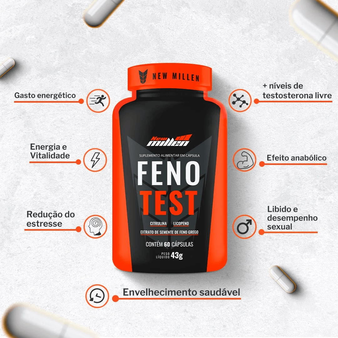 FENO TEST NEW MILLEN - 60 CAPS - Curitiba Nutrition - Suplementos