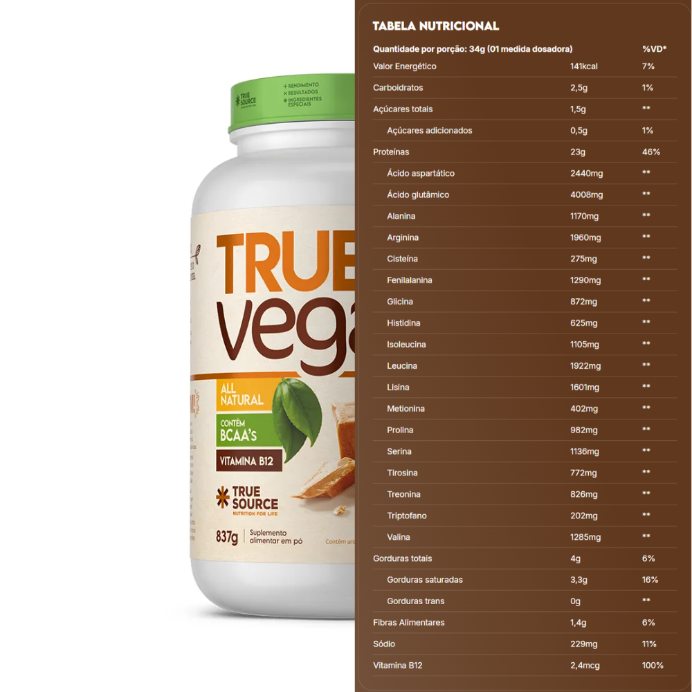 TRUE VEGAN TRUE SOURCE - 836G - Curitiba Nutrition - Suplementos