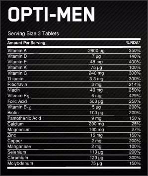 OPTI-MEN ON - 90 TABLETS - Curitiba Nutrition - Suplementos
