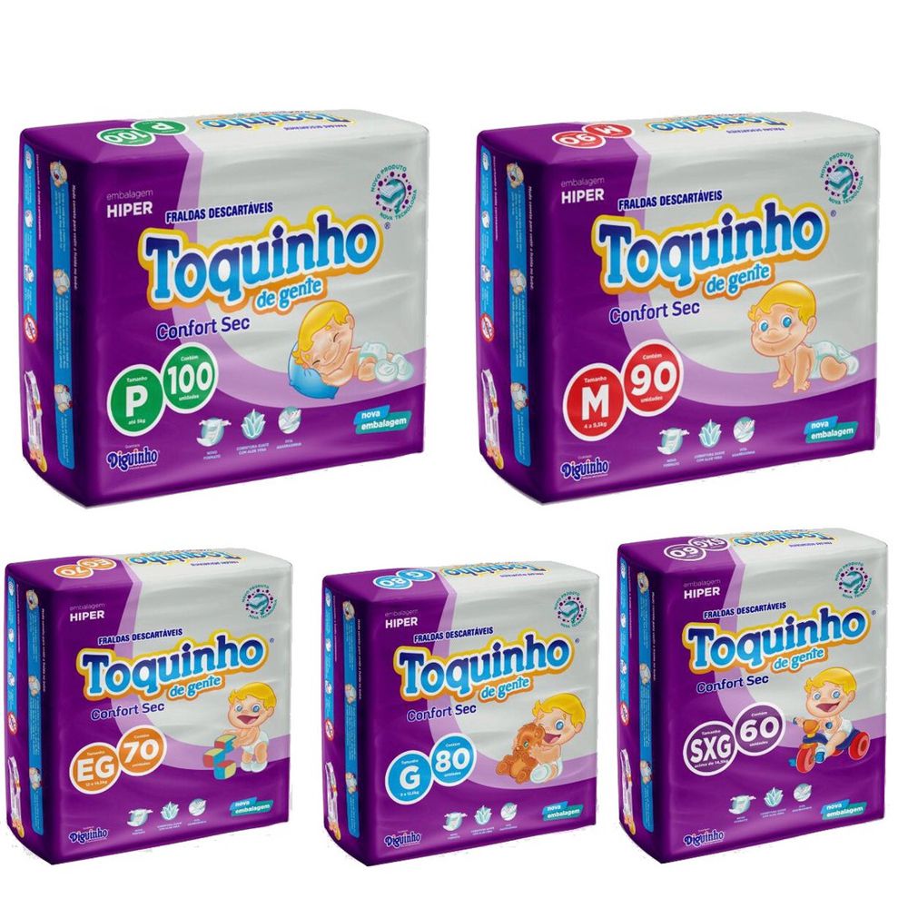 FRALDA TOQUINHO CONFORT HIPER G C/80 UNIDADES - Clube da Fralda