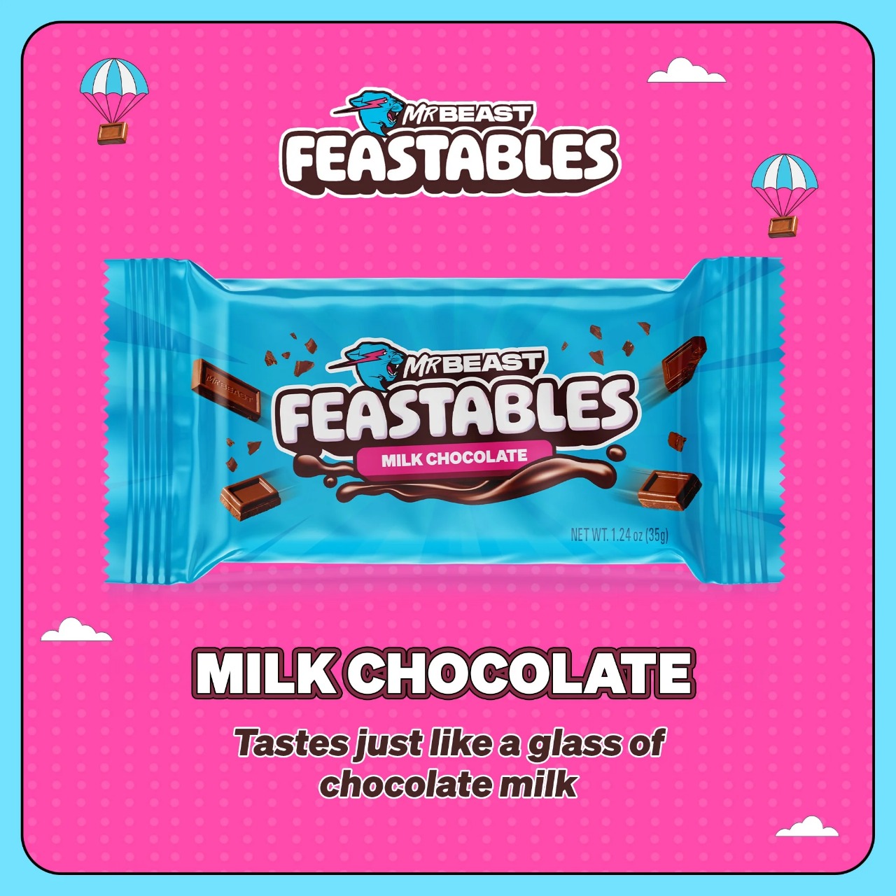 Feastables MrBeast Milk Chocolate Bar Comprar Brasil - Compras e Comprinhas