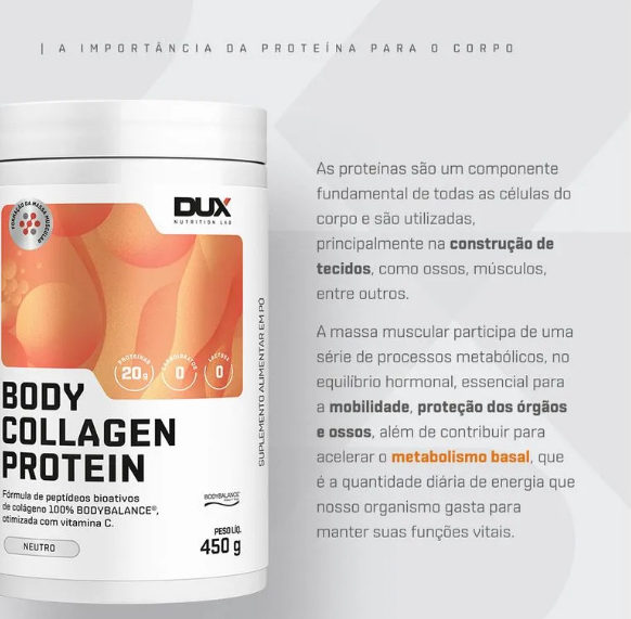 BODY COLLAGEN PROTEIN 470g - Dux - HEAVY NUTRITION SUPLEMENTOS