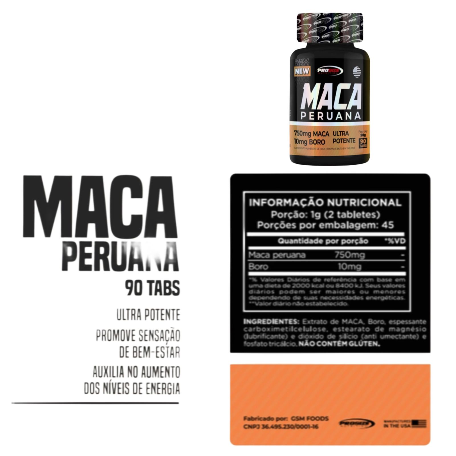 Maca Peruana (90 Tablets) - Pro Size Nutrition - HEAVY NUTRITION ...