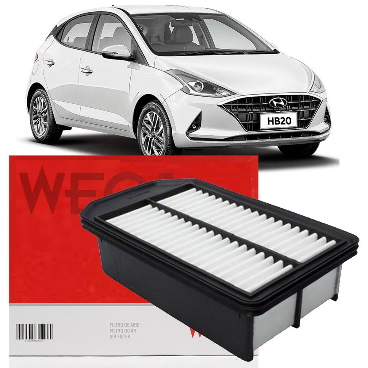 Kit Filtros De Ar Oleo Combustivel Cabine Hyundai Hb20 1.0 TGDI Turbo 2019 2020 2021 2022 2023 ...