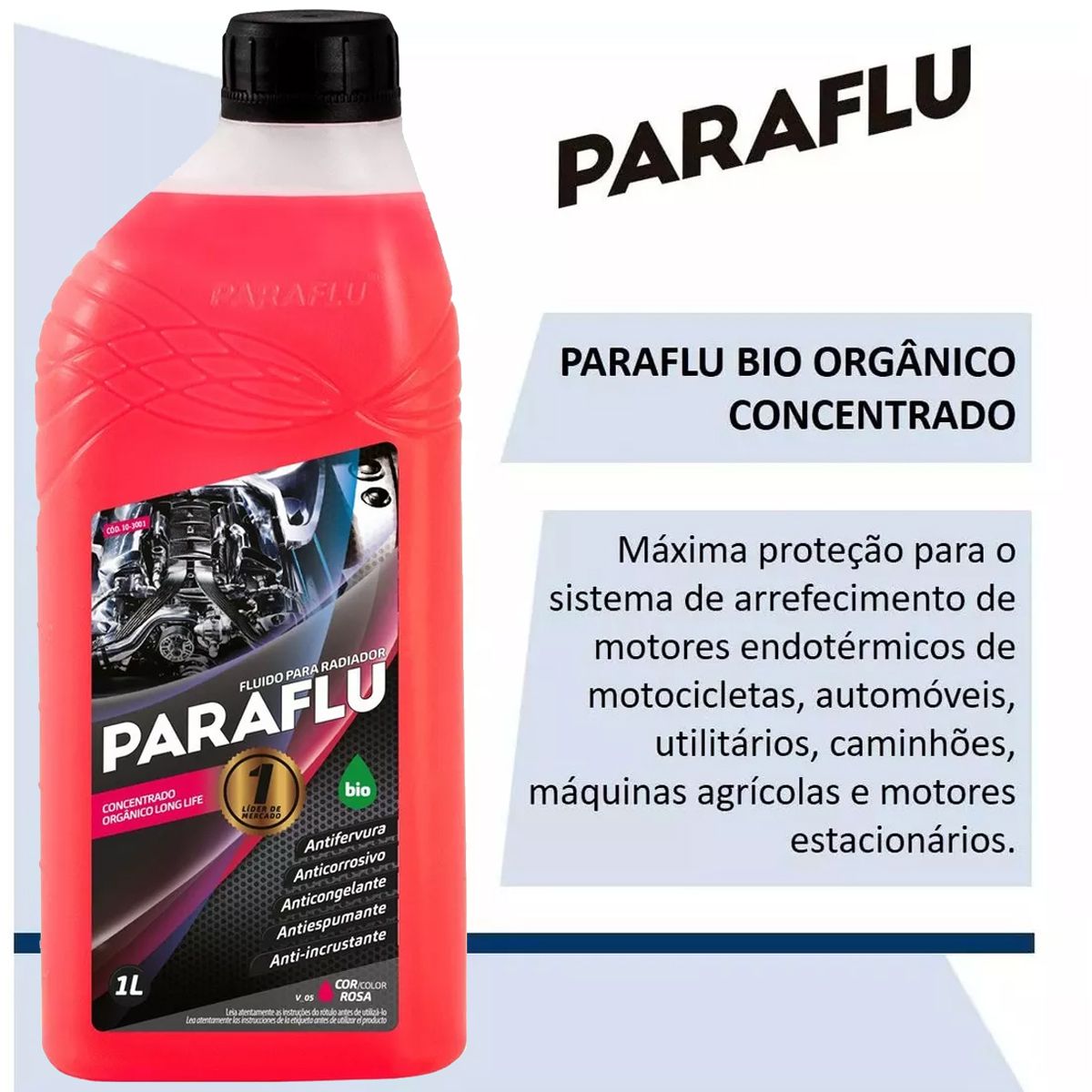 Kit 3 Litros De Aditivo Paraflu Concentrado Rosa + 4 Litro Água - Sua ...