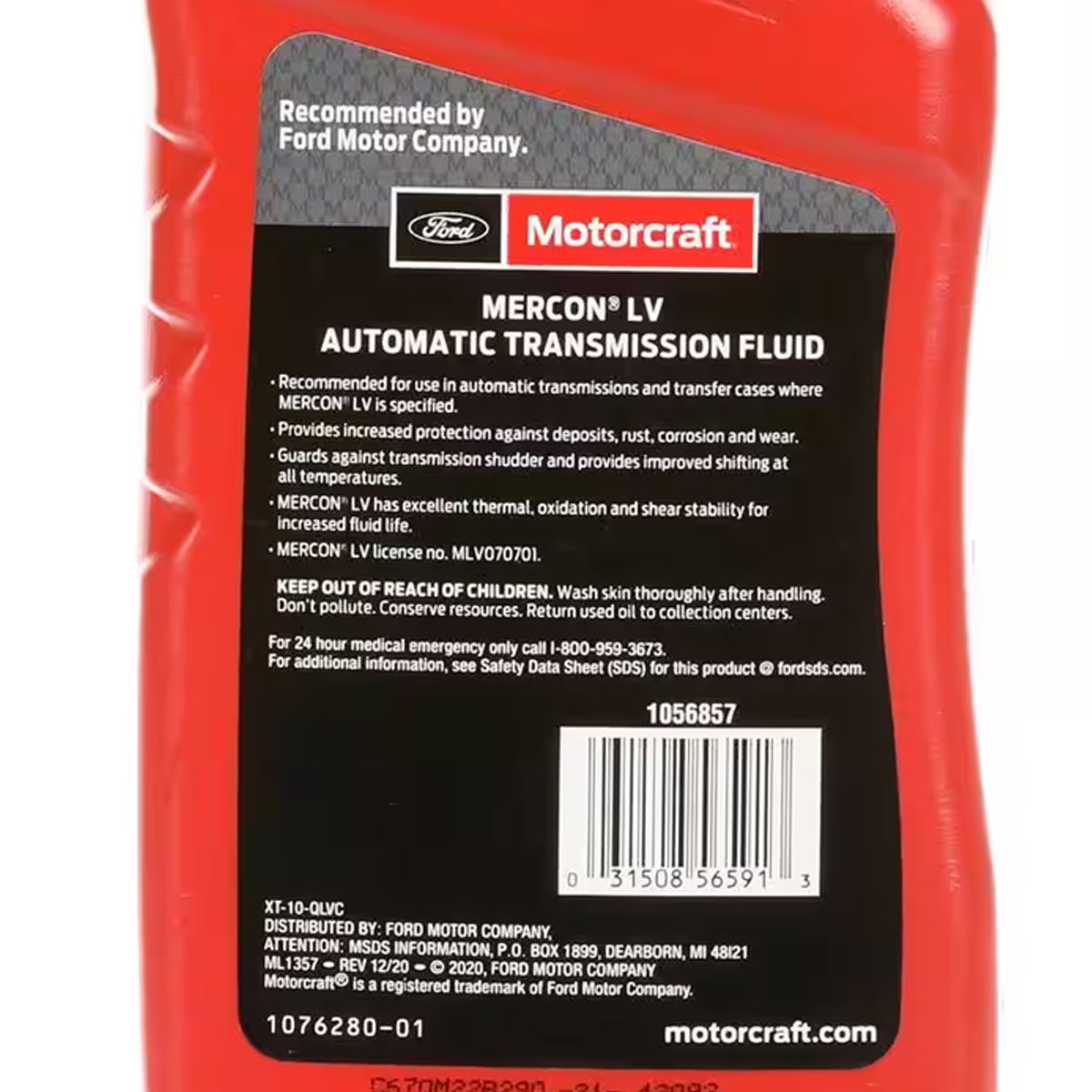 Óleo De Câmbio Ford Motorcraft WSS-M2C938-A Mercon LV Para Transmissão ...