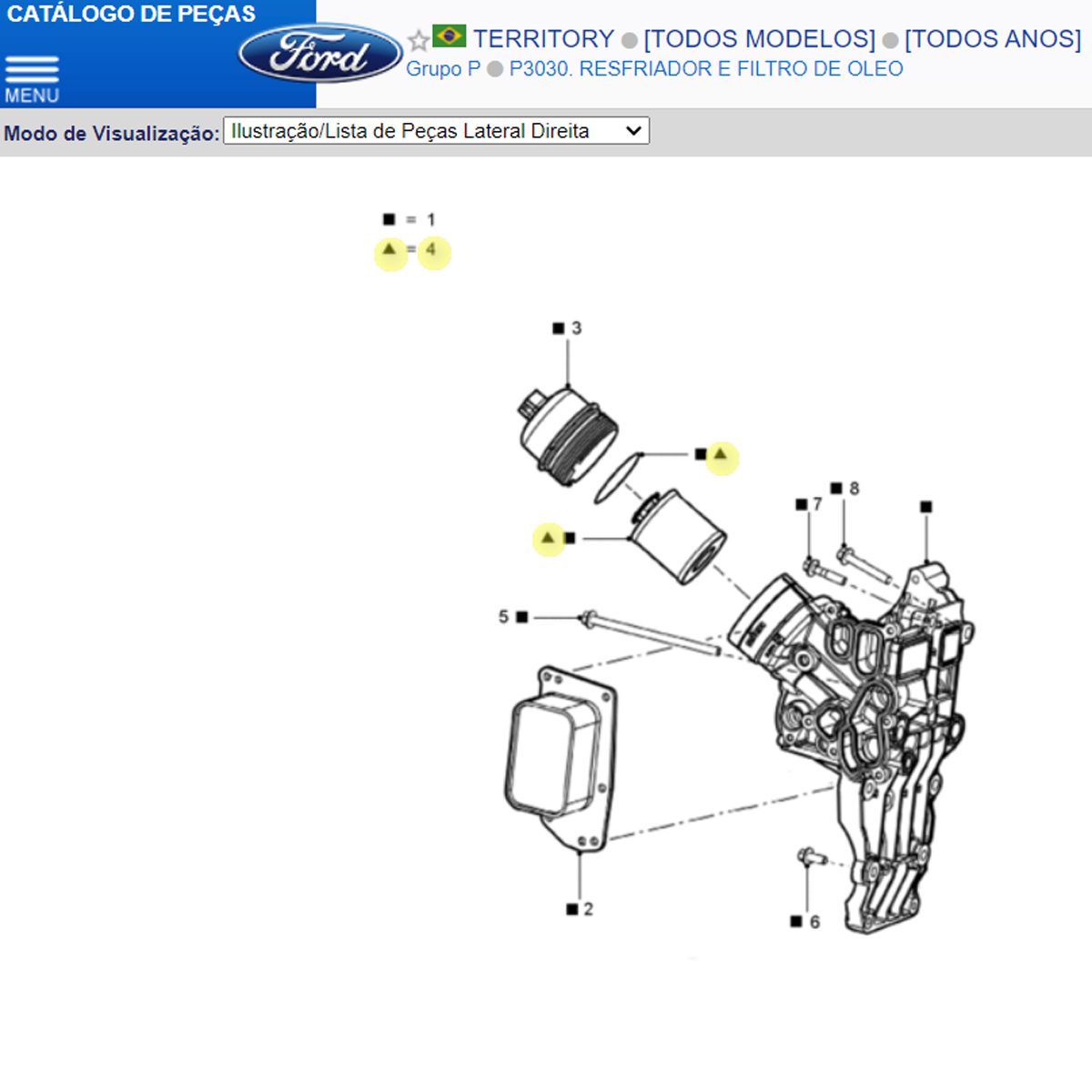 Filtro De Oleo E Junta Original Ford JS16744AA Territory 1.5 2020/2023 ...