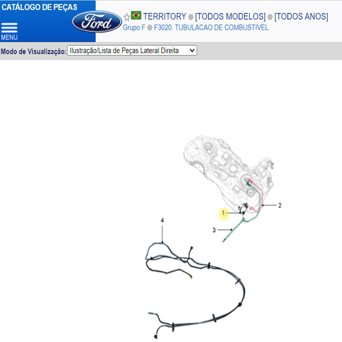 Filtro De Combustível Original Ford JS16744AA Territory 1.5 2020/2023 ...