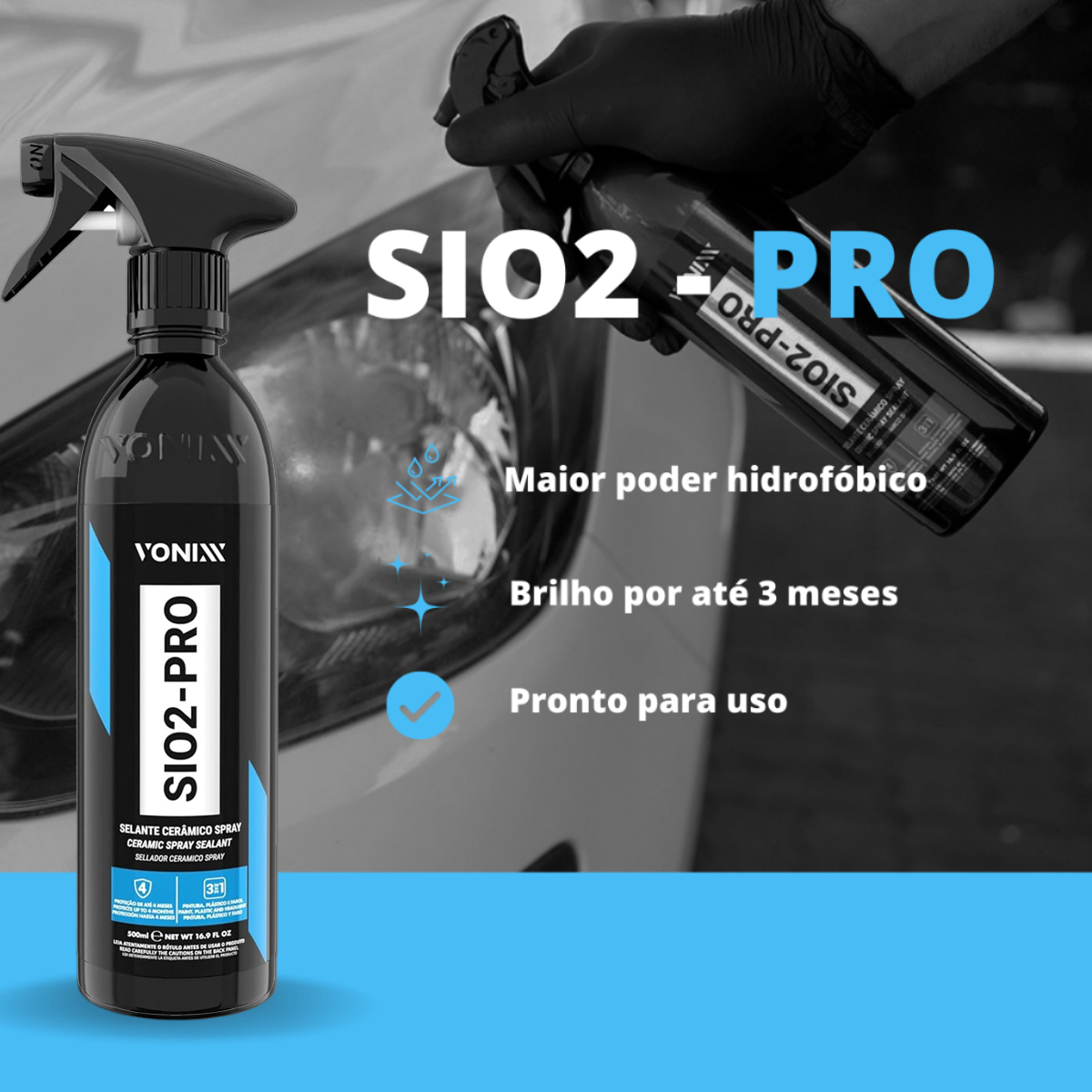 Vonixx SiO2-Pro 500ml Selante Automotivo Cerâmico Proteção Pintura ...