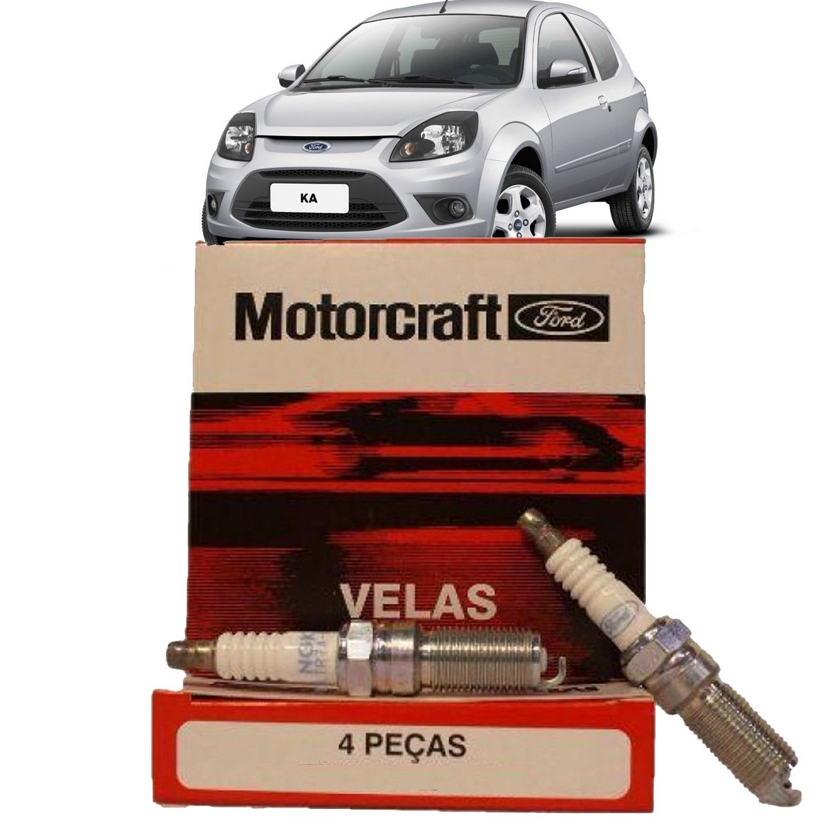Jogo de velas Motorcraft 7S6G12405AA para Zetec Rocam e Sigma - Sua ...