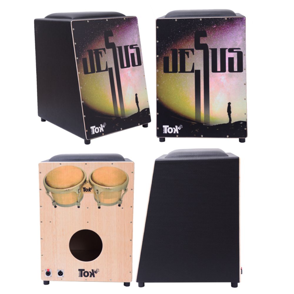 Cajon Nobre Tok Elétrico com Bongo Jesus 217 - Guitar Music Shop