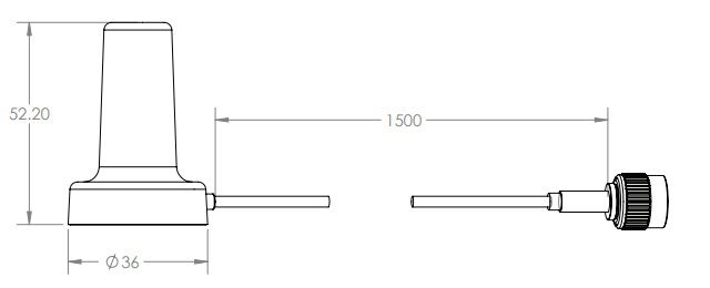 Antena satelital Iridium montagem magnética - M1621HCT-EXT - SmartCore - one stop shop para ...