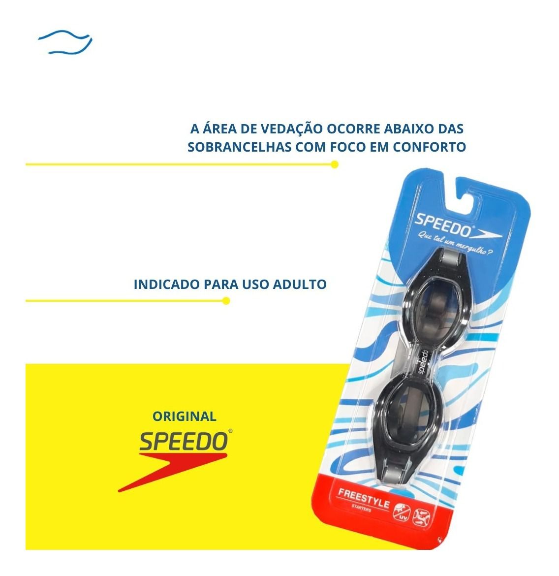 Óculos Natação Speedo Freestyle Adulto Conforto Vedação UV - Produtos ...