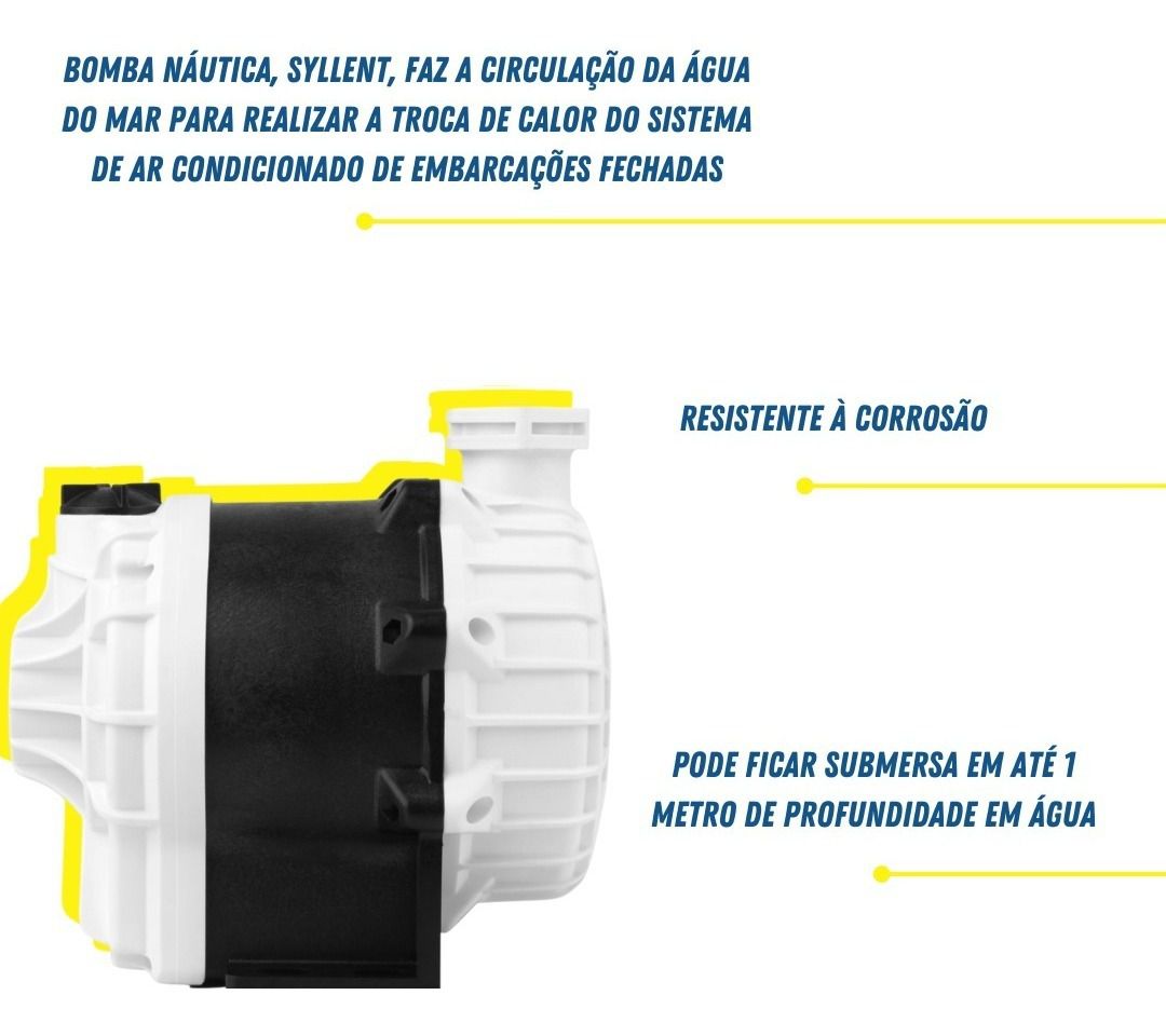 Bomba Náutica Syllent Aqquant SMP1500BR 1/2 CV Monofásica 120V ...