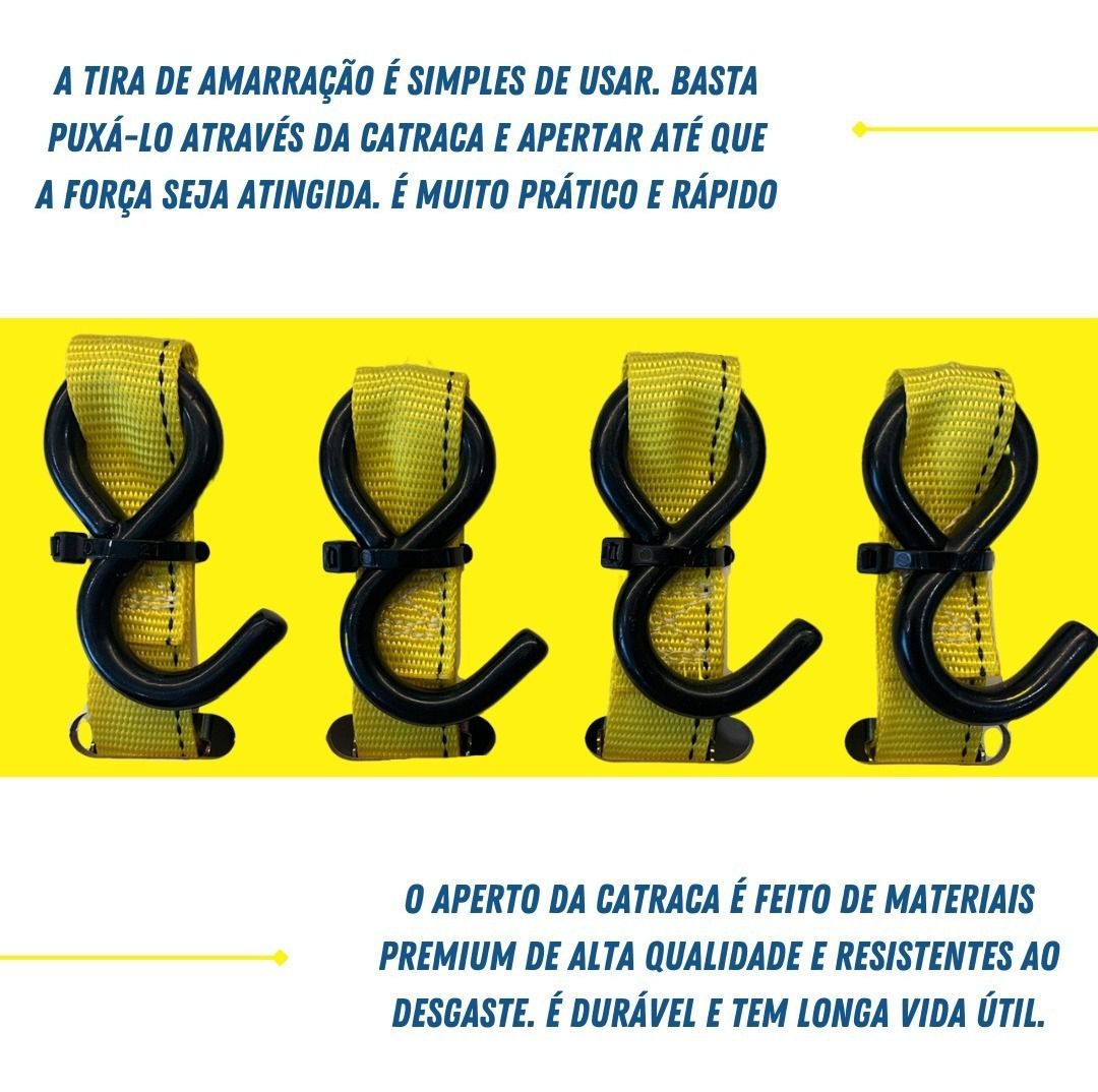 Kit 4un Cinta P/ Amarração Straps 1500lbs/1360kg 4,5m | Produtos ...