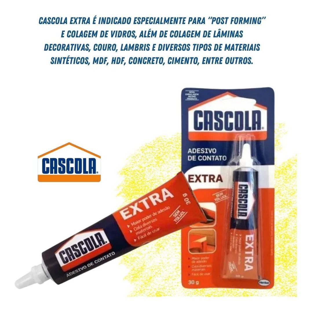 Cola Cascola Extra Sem Toluol 30g Vidro Couro MDF Laminados - Produtos ...