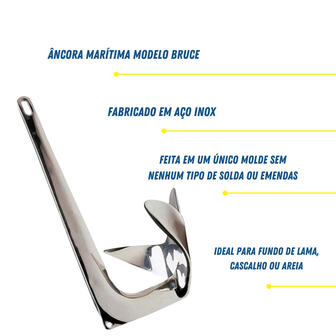 Âncora Bruce 5Kg Inox 316 Original Para Barcos 17 a 22 Pés - Produtos ...