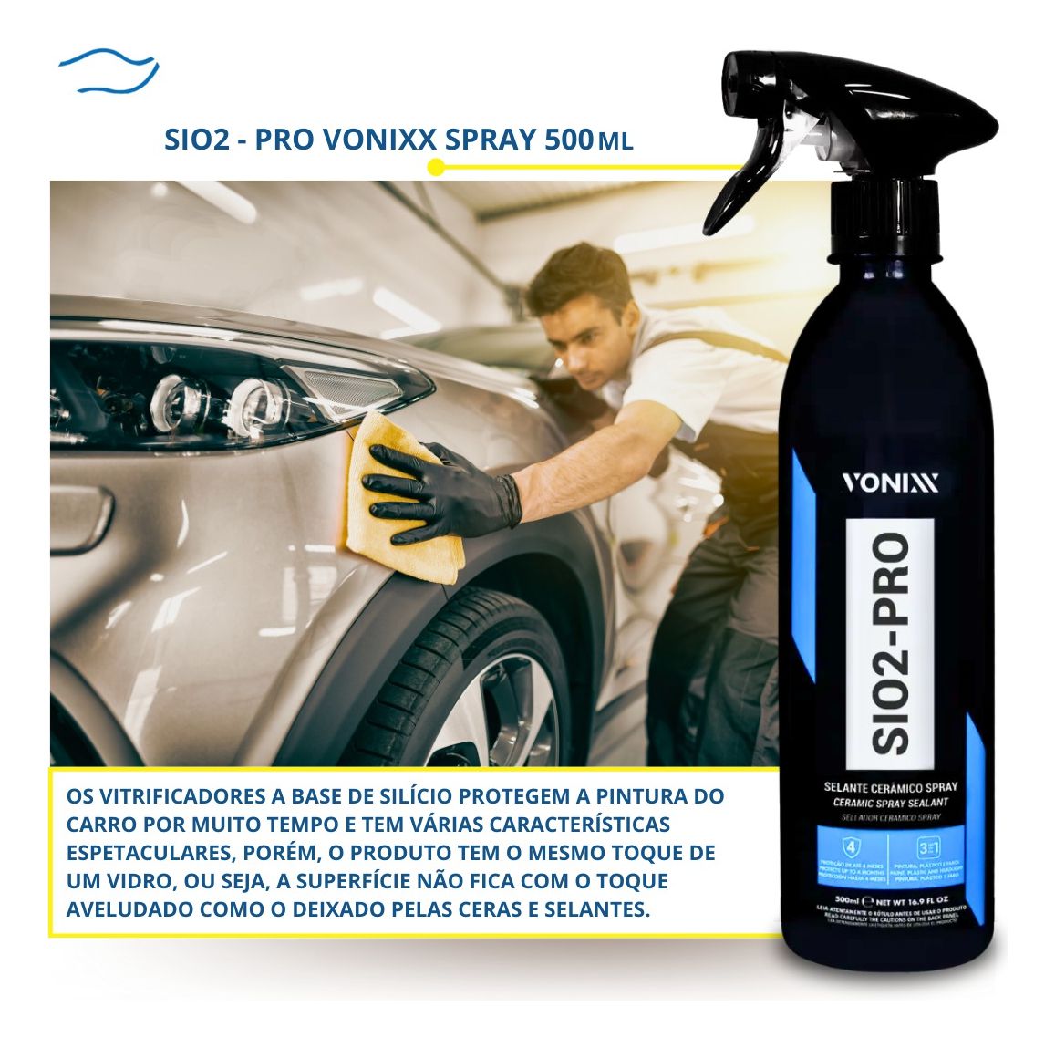 SiO2-PRO Vonixx 500ml Manutenção para Vitrificadores Automotivos ...