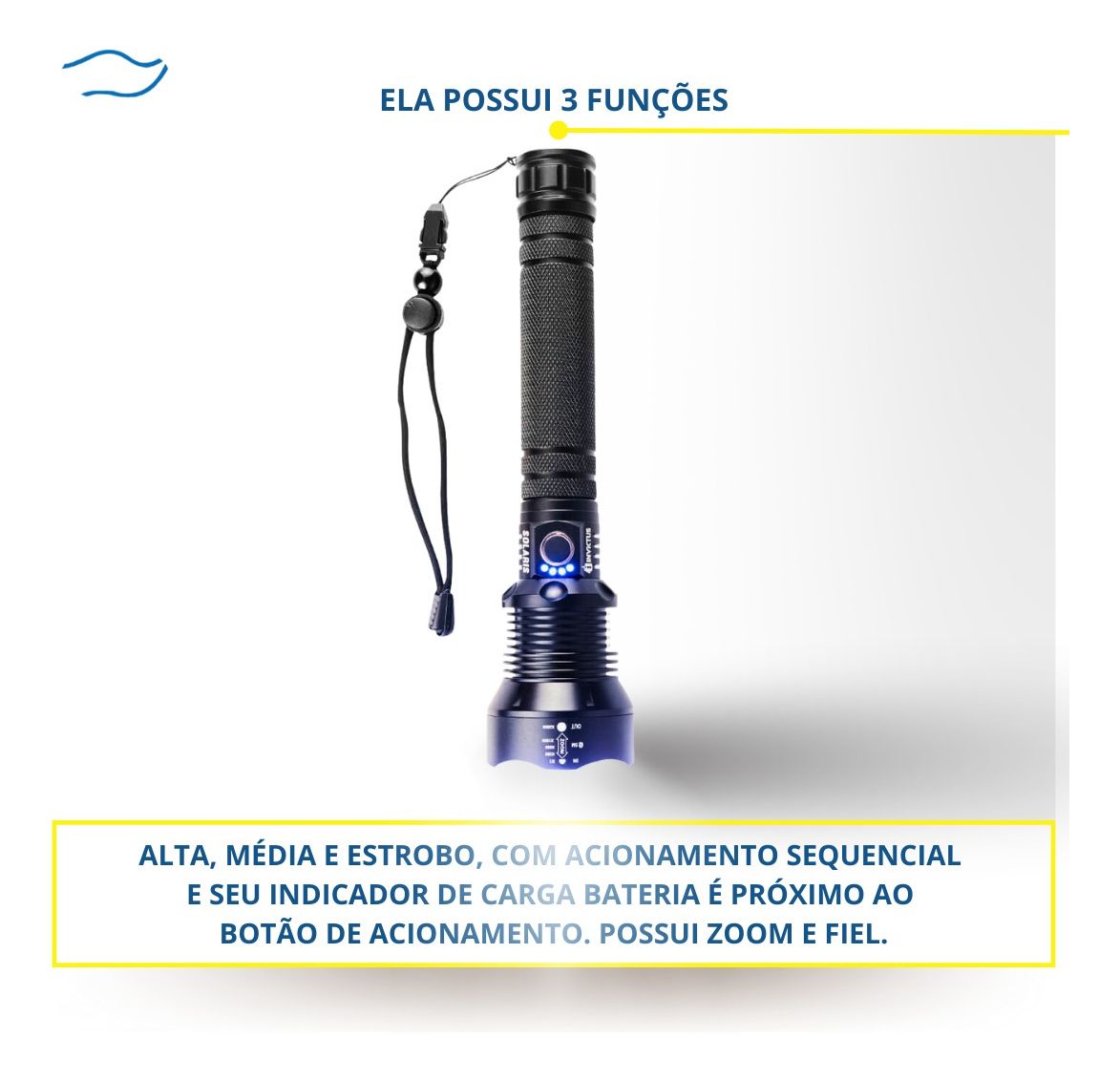 Lanterna Solaris Recarregável 2000 Lúmens Original Invictus - Produtos ...