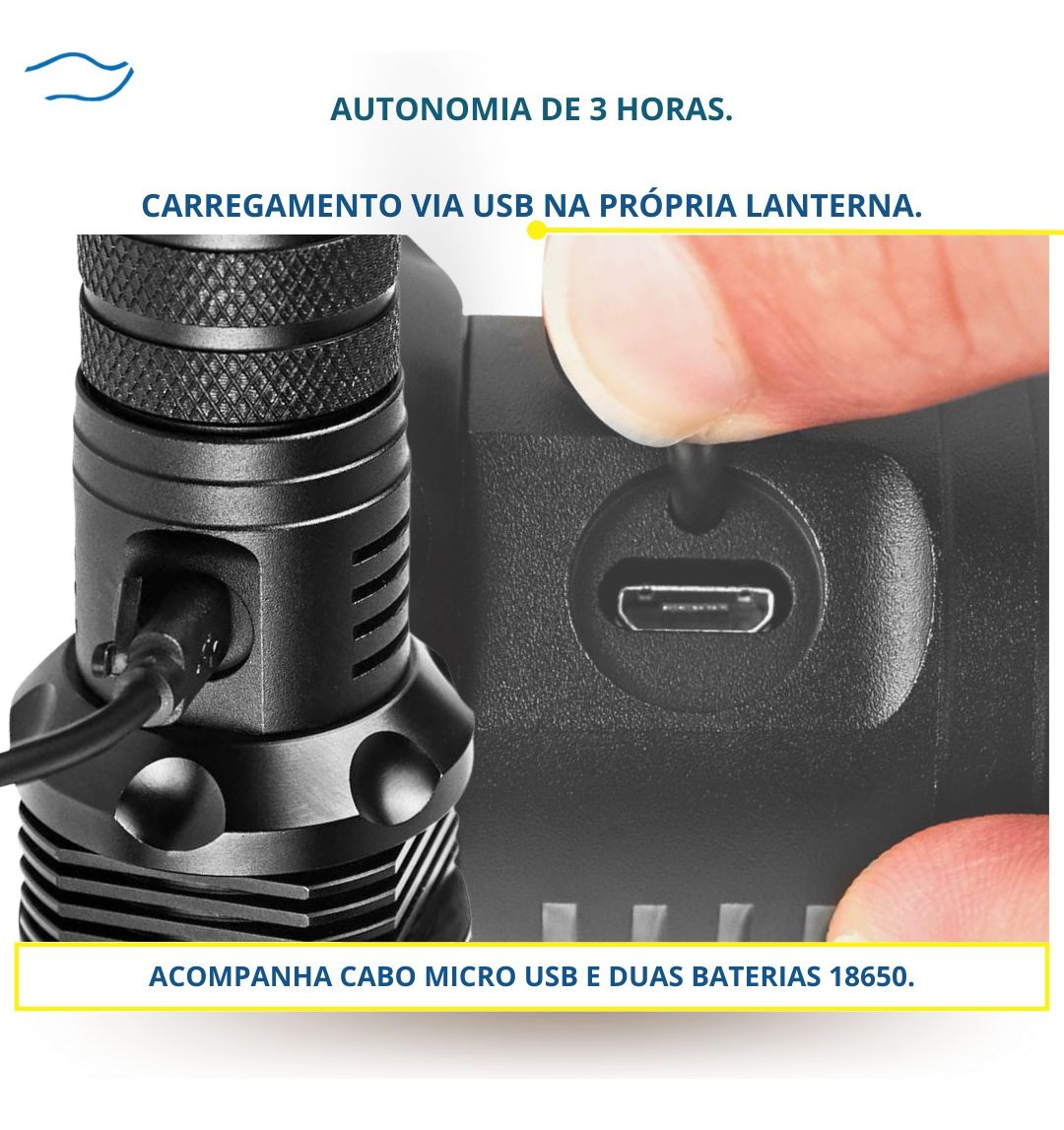 Lanterna Solaris Recarregável 2000 Lúmens Original Invictus - Produtos ...