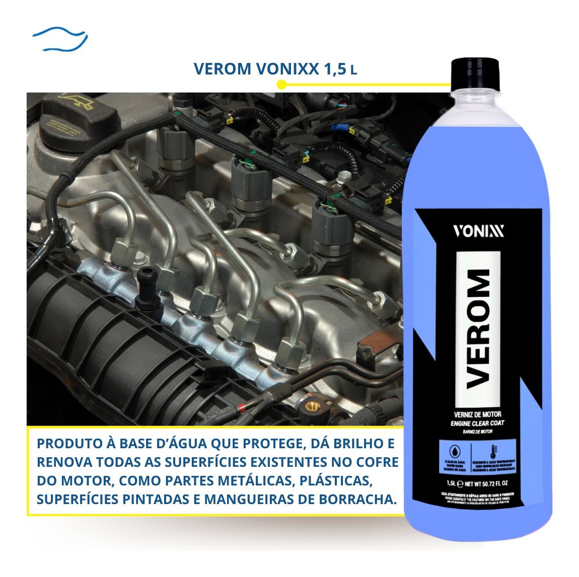 Verom Verniz de Motor Vonixx 1,5L Proteção e Brilho Base D’Água ...