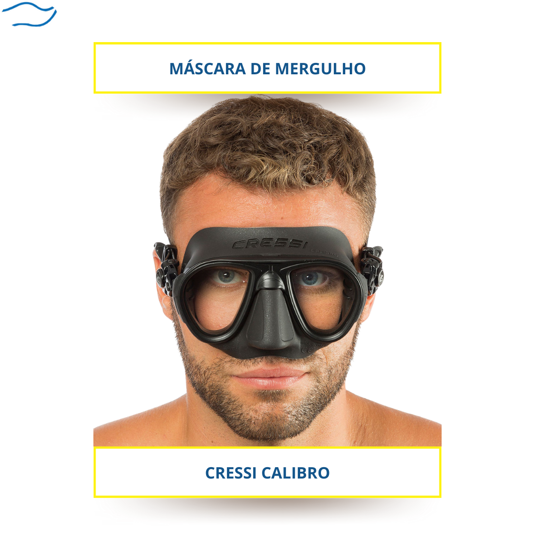 Máscara Mergulho Cressi Calibro Ideal Para Apneia Pesca Sub - Produtos Náuticos Brasil