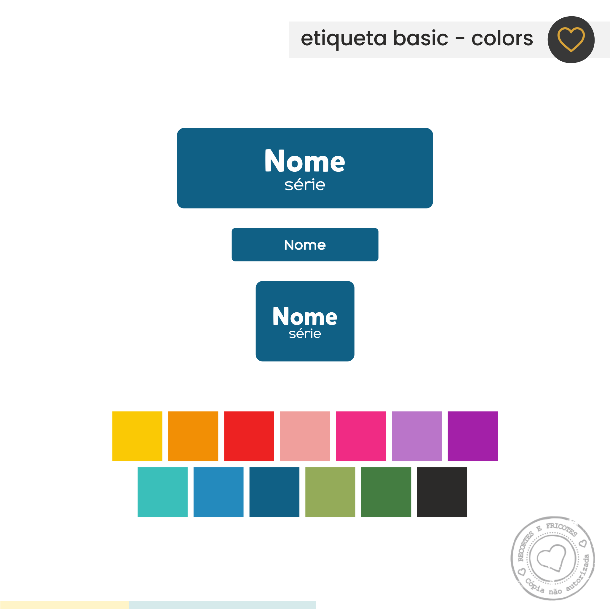 ETIQUETA ESCOLAR Basic - Colors - Recortes e Fricotes