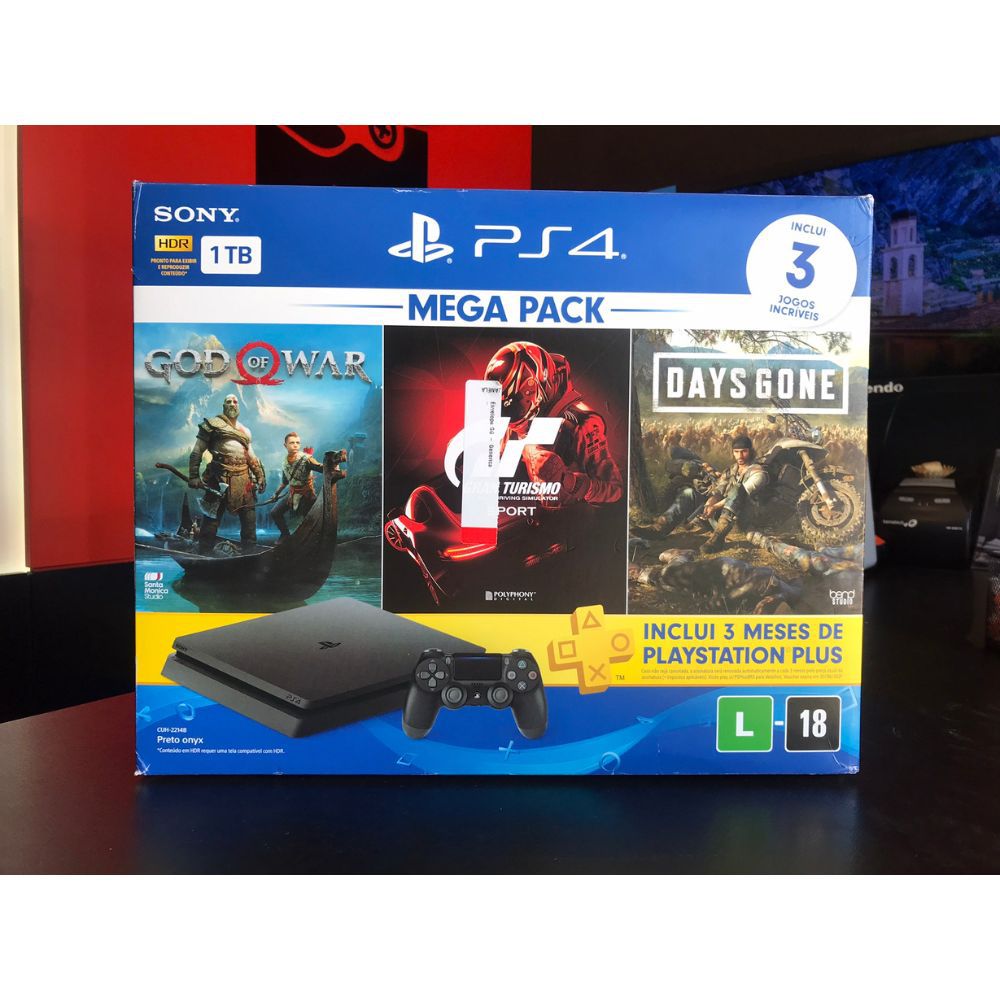 Console PS4 Slim Mega Pack V12 1TB Usado - Fazenda Rio Grande ...