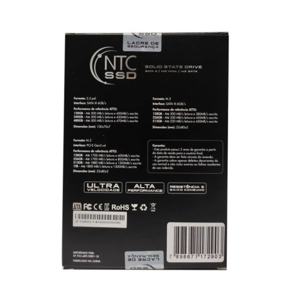 SSD Ntc 240GB Sata lll 2,5 Polegadas - Fazenda Rio Grande - Curitiba ...