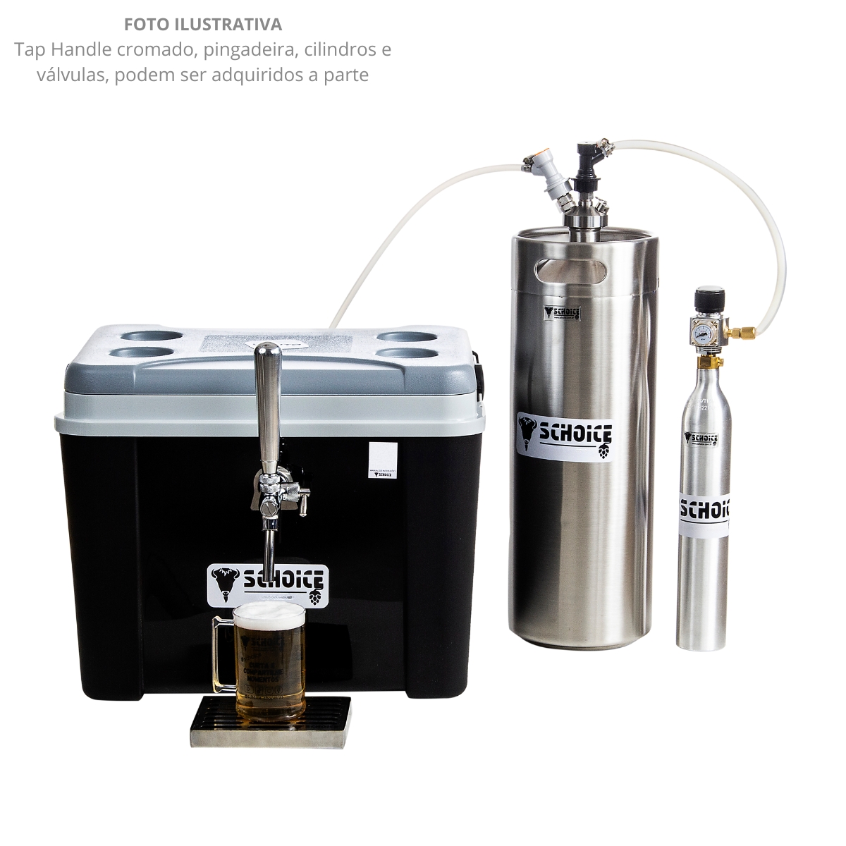 Chopeira a gelo convencional preto torneira italiana com Termômetro - Schoice - Chopeiras e ...