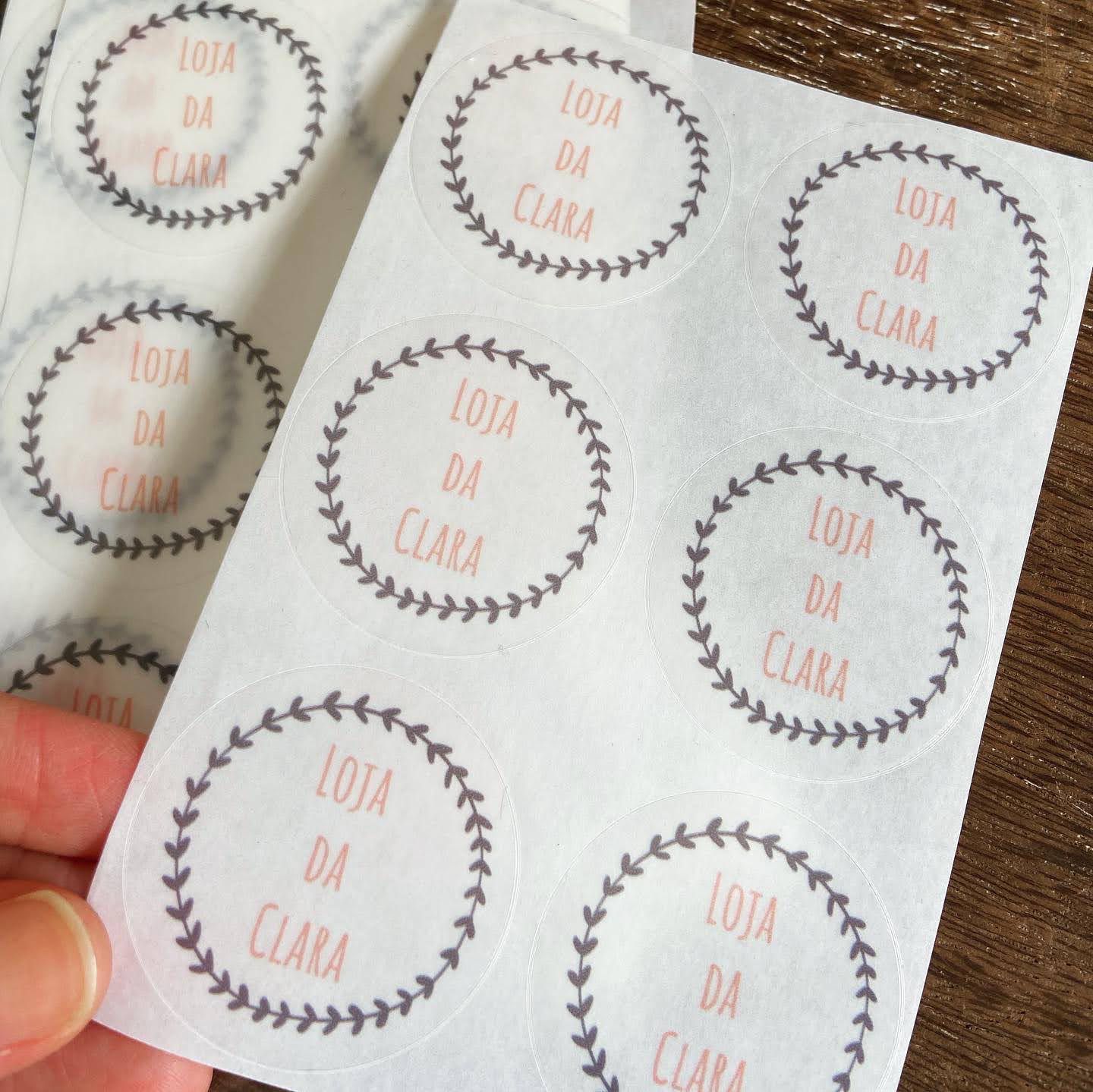 100 Adesivos Personalizados em Vinil Transparente - Papelaria ...