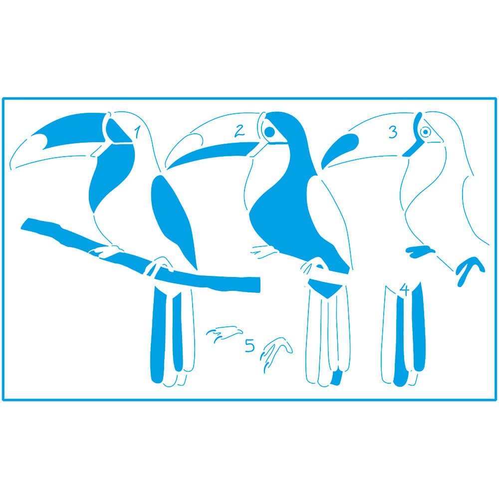 ST-358 - STENCIL - TUCANO - Marronzinhas Artes