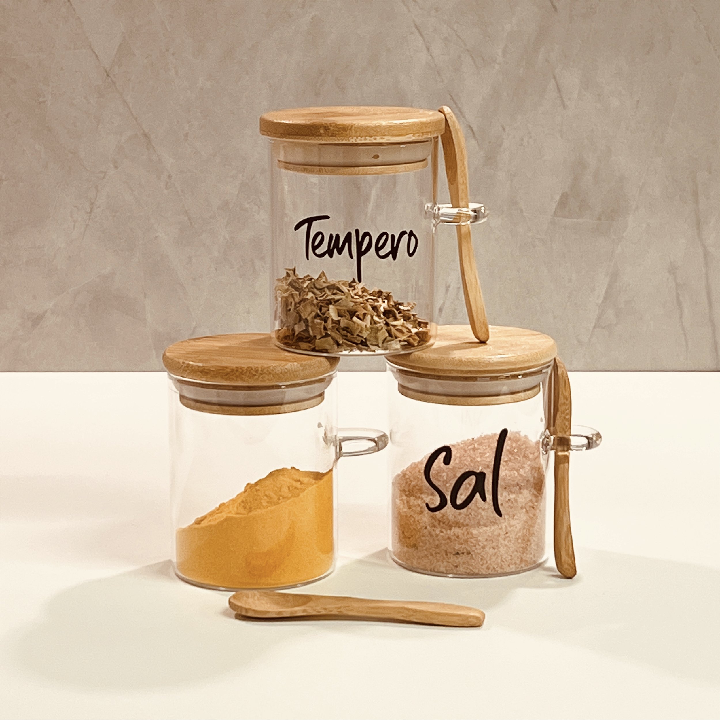 ESCOLHA SEUS TEMPEROS POTE COM COLHER DE BAMBU 200ML - A loja física ...