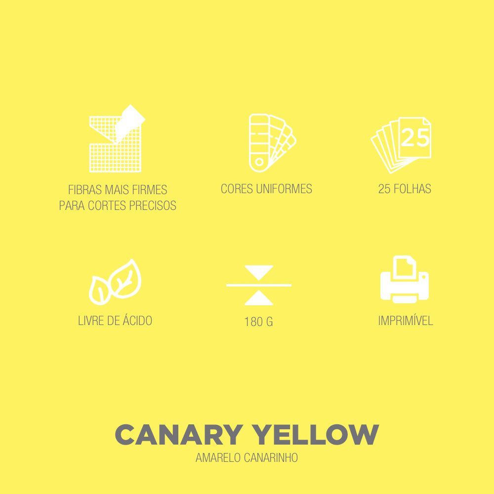 Papel Color Pop Amarelo Canarinho Mimo - A4 - 180 gr - 25 unds ...