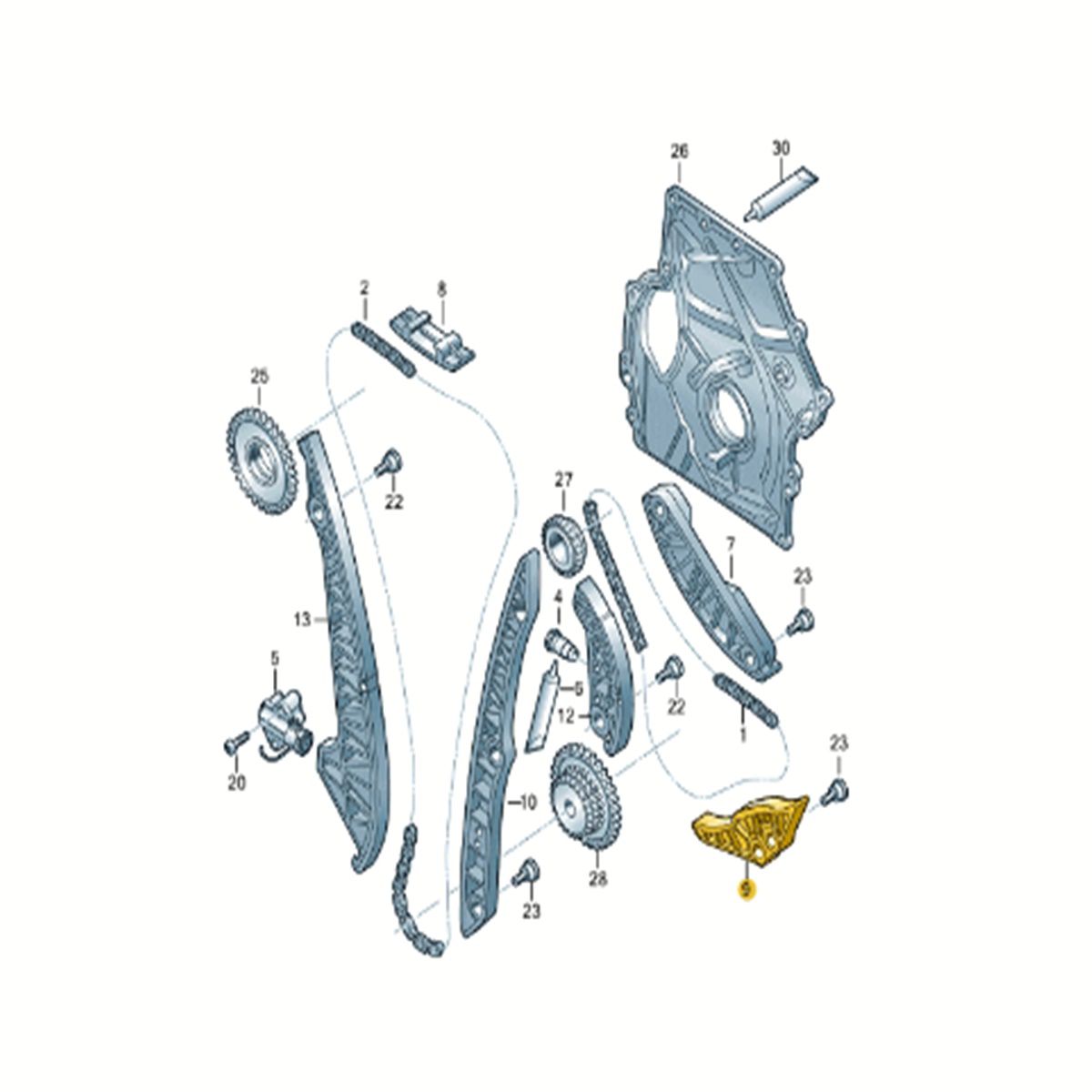 Trilho Deslizante KLG Amarok Golf A4 Q3 Q7 Q8 06H109469AH - GSANTOS ...