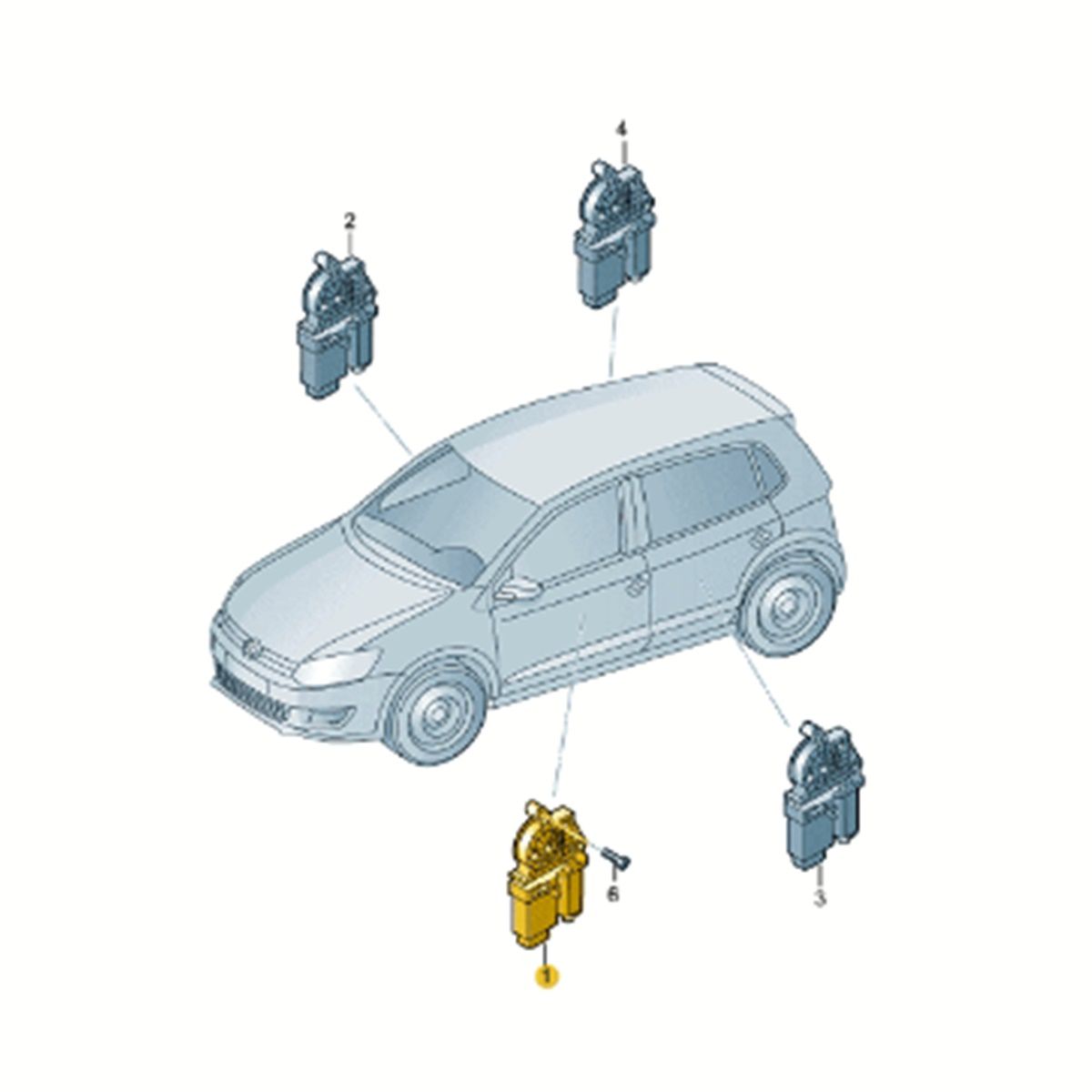 Motor Vidro Elétrico Esquerdo VW Polo 10/21 6RU959801 - G Santos pecas ...