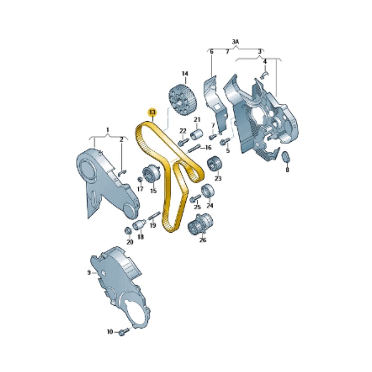 Correia Dentada VW Amarok Passat Kombi Q3 03L109119E - G Santos pecas e ...