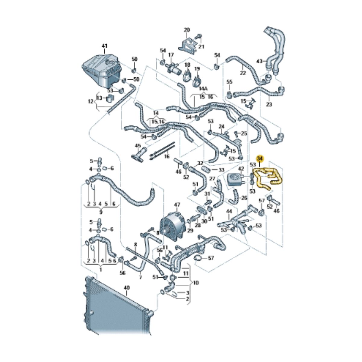 Mangueira Resfriador Óleo VW Touareg Q7 03H121049A - G Santos pecas e ...