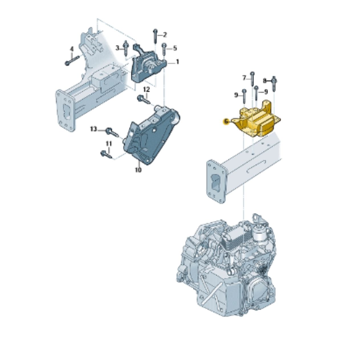 Coxim Superior Câmbio VW Tiguan 16/23 5QA199555G/AM - GSANTOS ...