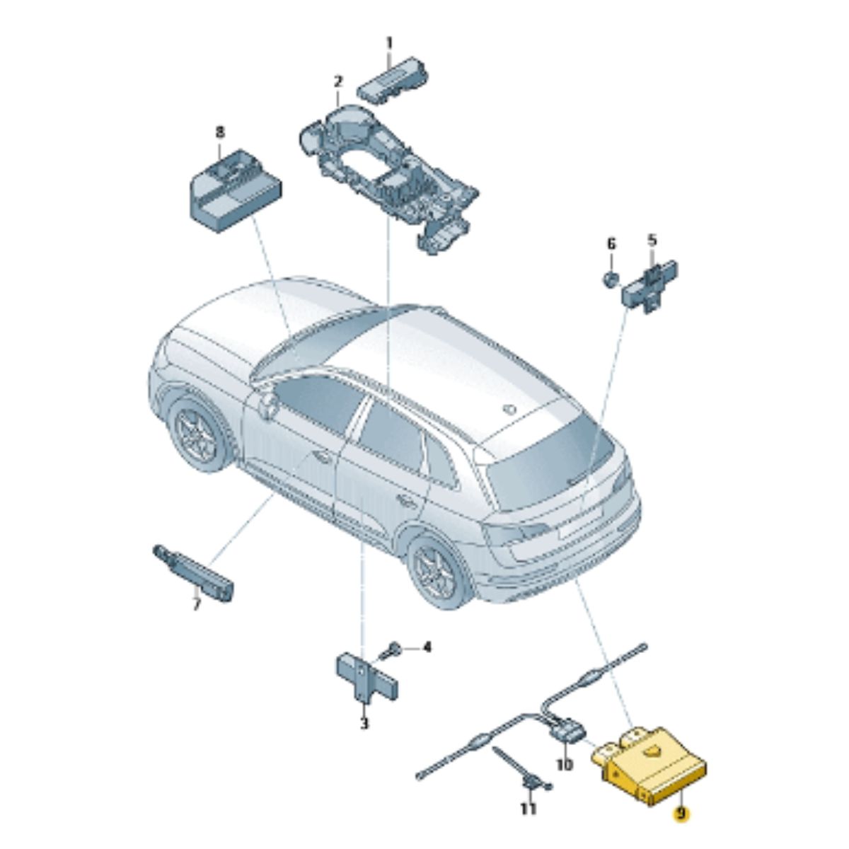 SENSOR ABERTURA TAMPA TRAS. AUDI Q5 17>>> 3G0962243D - GSANTOS ...