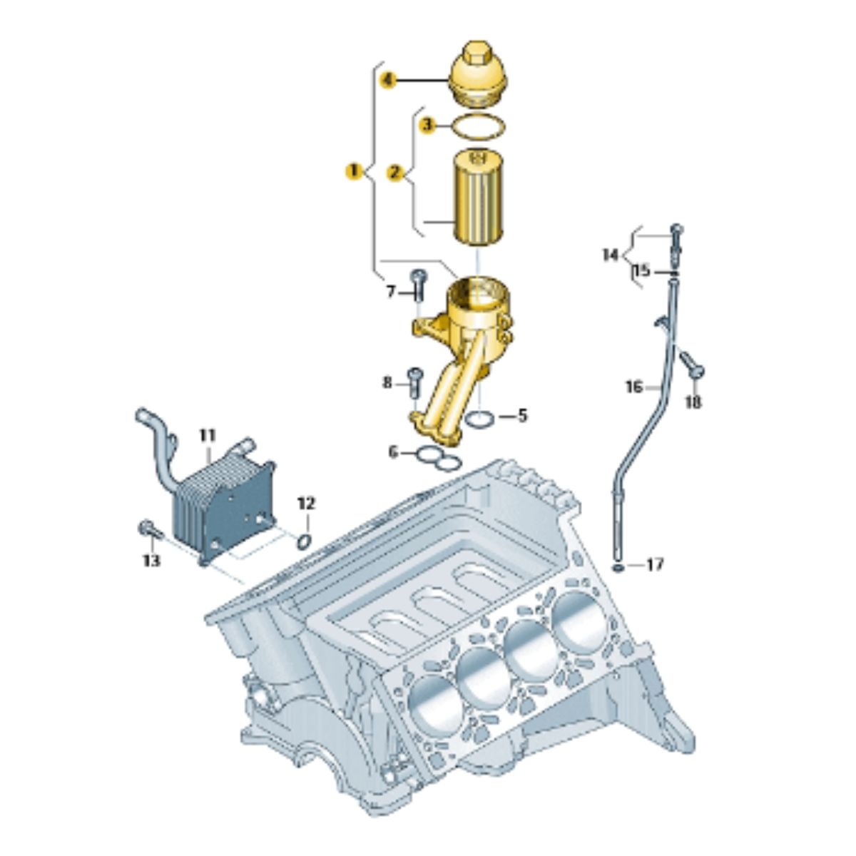 079115401AA Suporte Filtro de Óleo VW Touareg A6 A8 Q7 R8 - GSANTOS ...