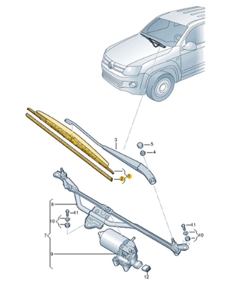 Palhetas Do Limpador De Parabrisa Amarok Original 7h0998003 - GSANTOS ...