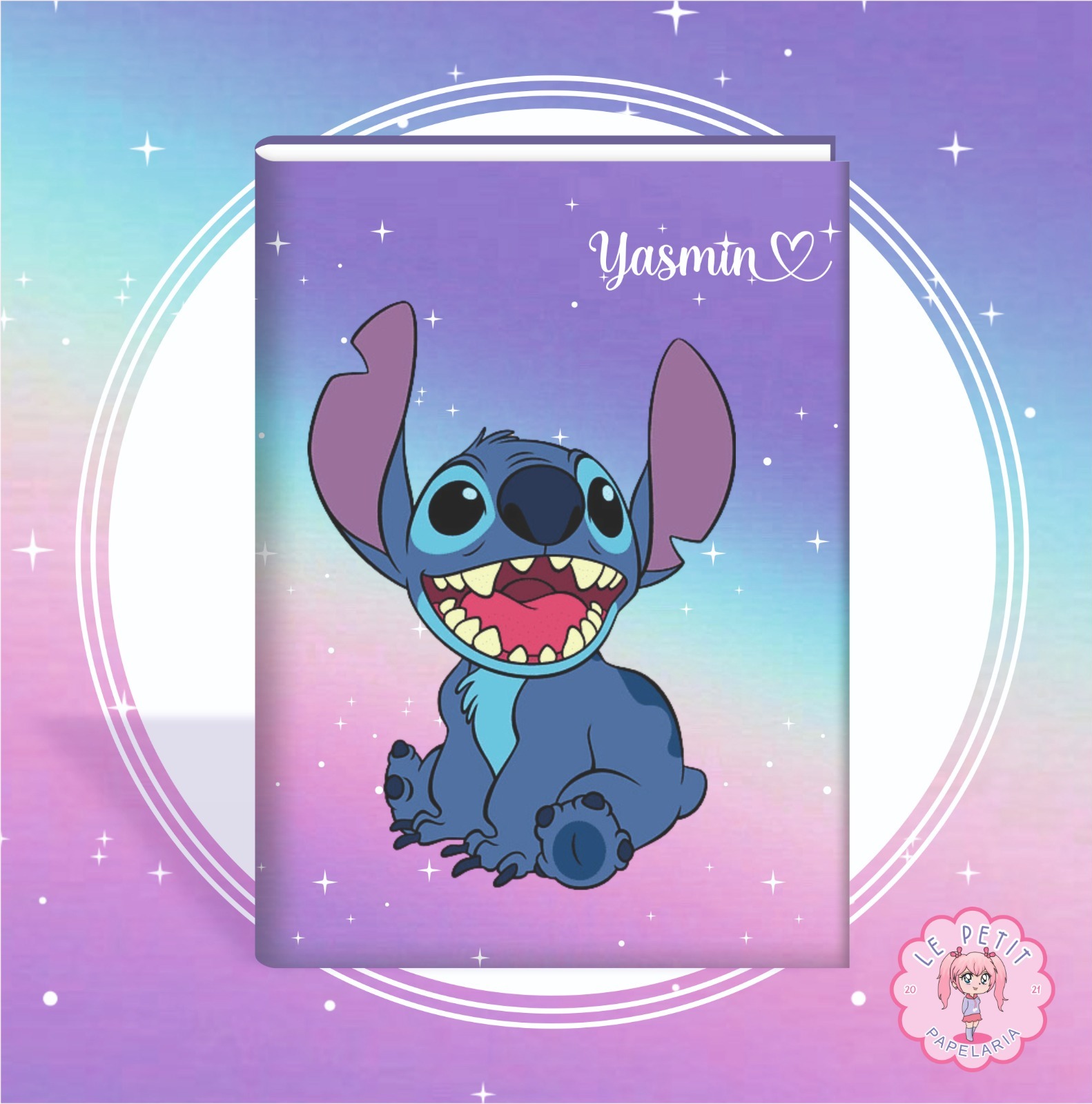 Caderno Brochurão com capa personalizada - Stitch - 007 - Le Petit ...