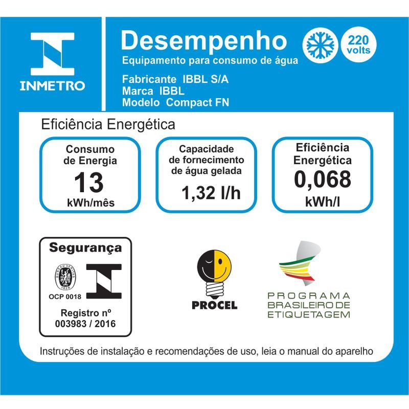 Bebedouro IBBL Compact FN 2000 Água Natural e Gelada Branco 220v ...