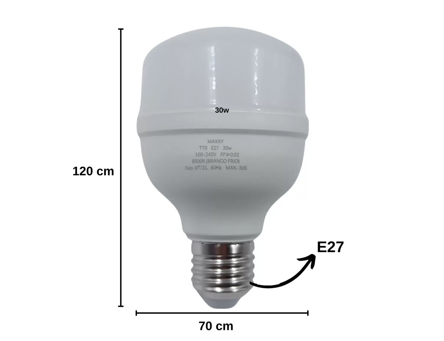Lâmpada LED 6500K Branca 30W Bulbo Maxxy - Zzat Full Lar e Construção